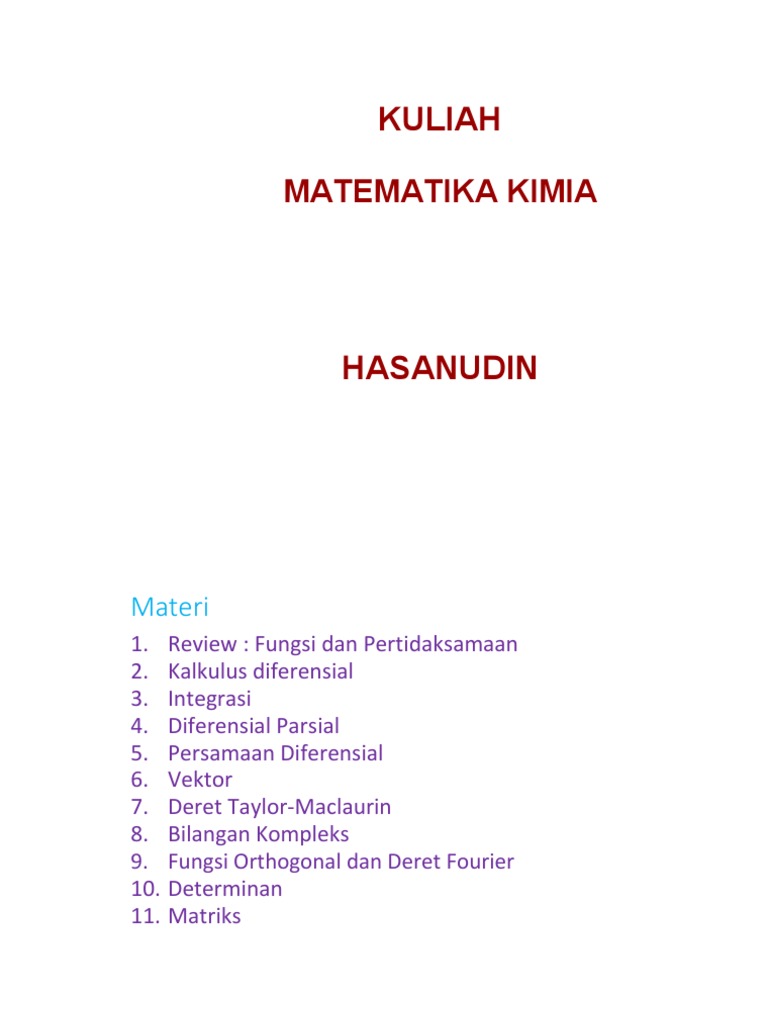 MATKIM Pertemuan I | PDF