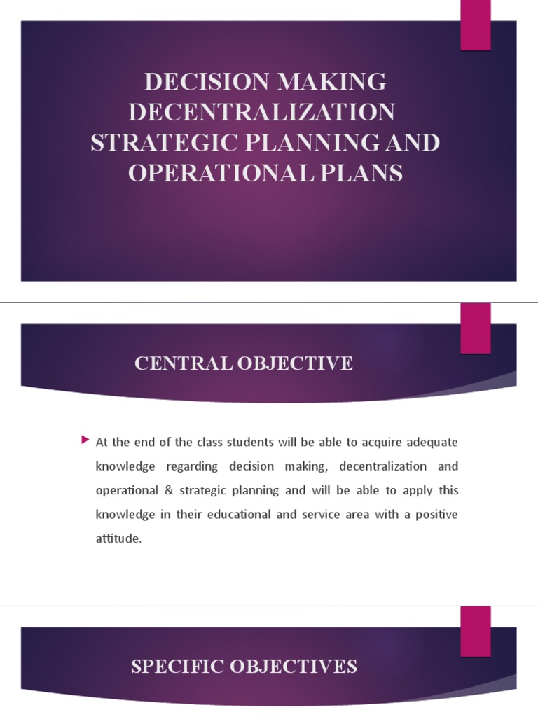 Decision Making Decentralization | PDF | Strategic Planning | Decision ...