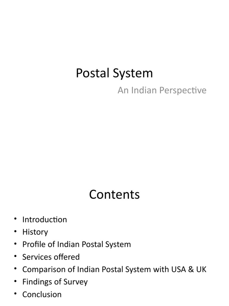 Postal System: An Indian Perspective | PDF