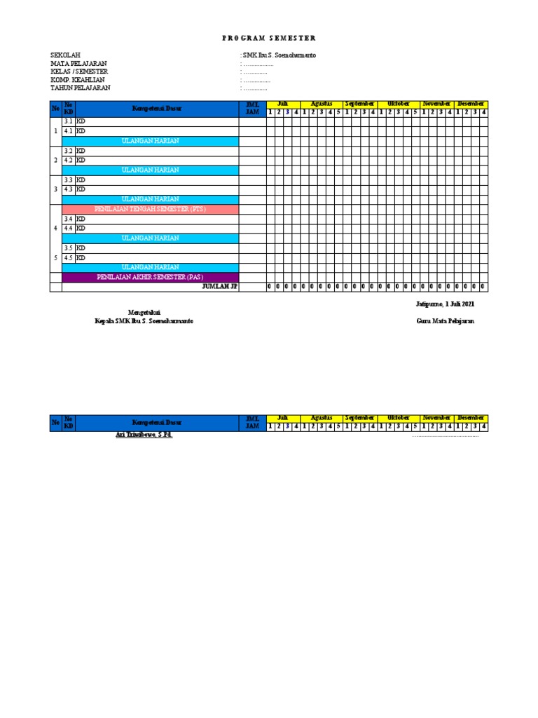 Format Prota Promes | PDF