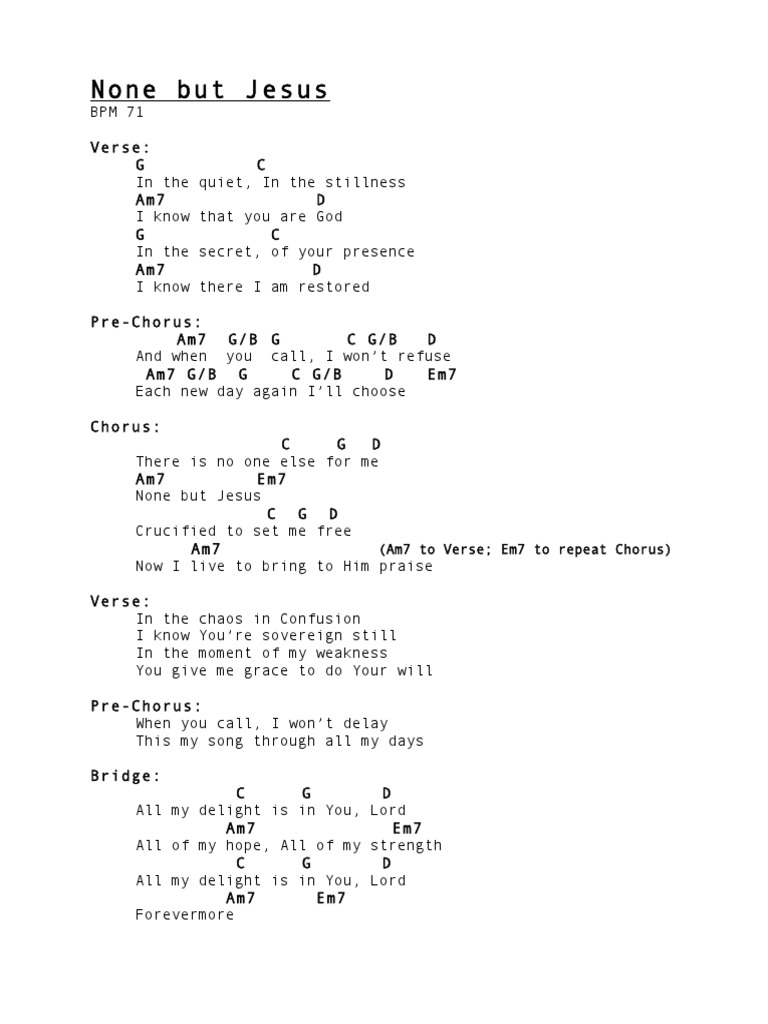 None But Jesus Lyrics and Chords | PDF