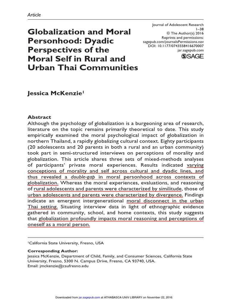 Mckenzie, J. (2016) | PDF | Identity (Social Science) | Adolescence