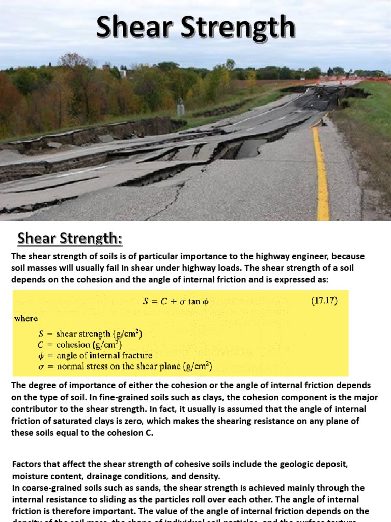 26-Shear Strength - AASHTO Classification of Soil | PDF | Soil | Friction