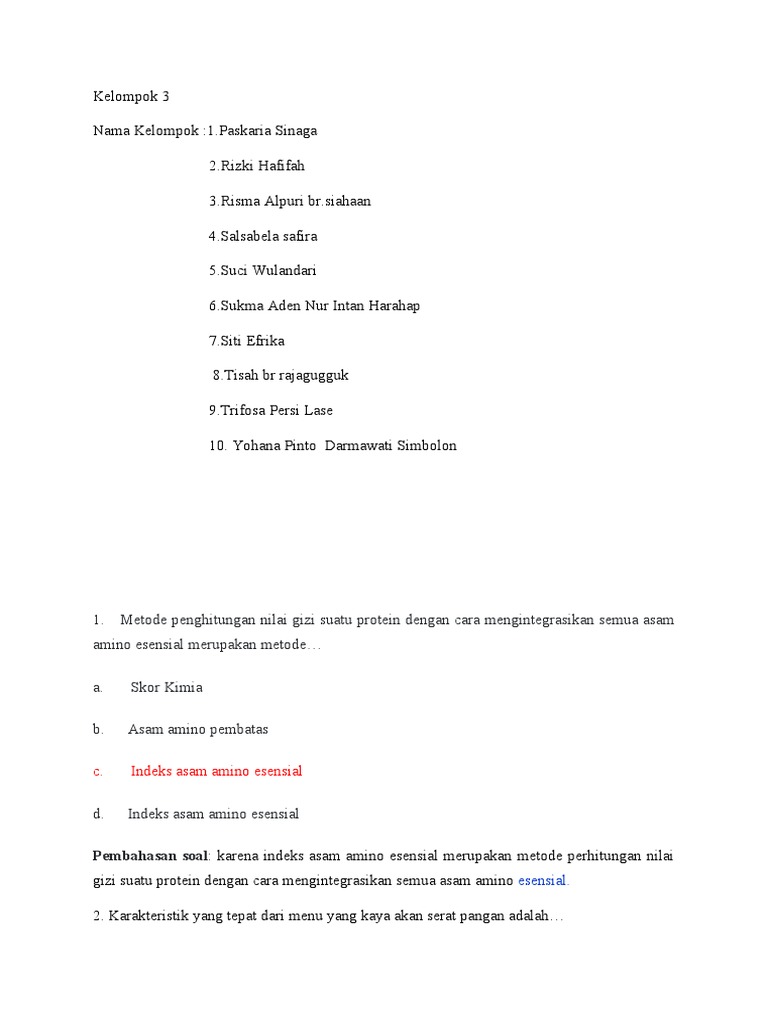 KLMPK 3 - Pertemuan 13 - Gizi | PDF