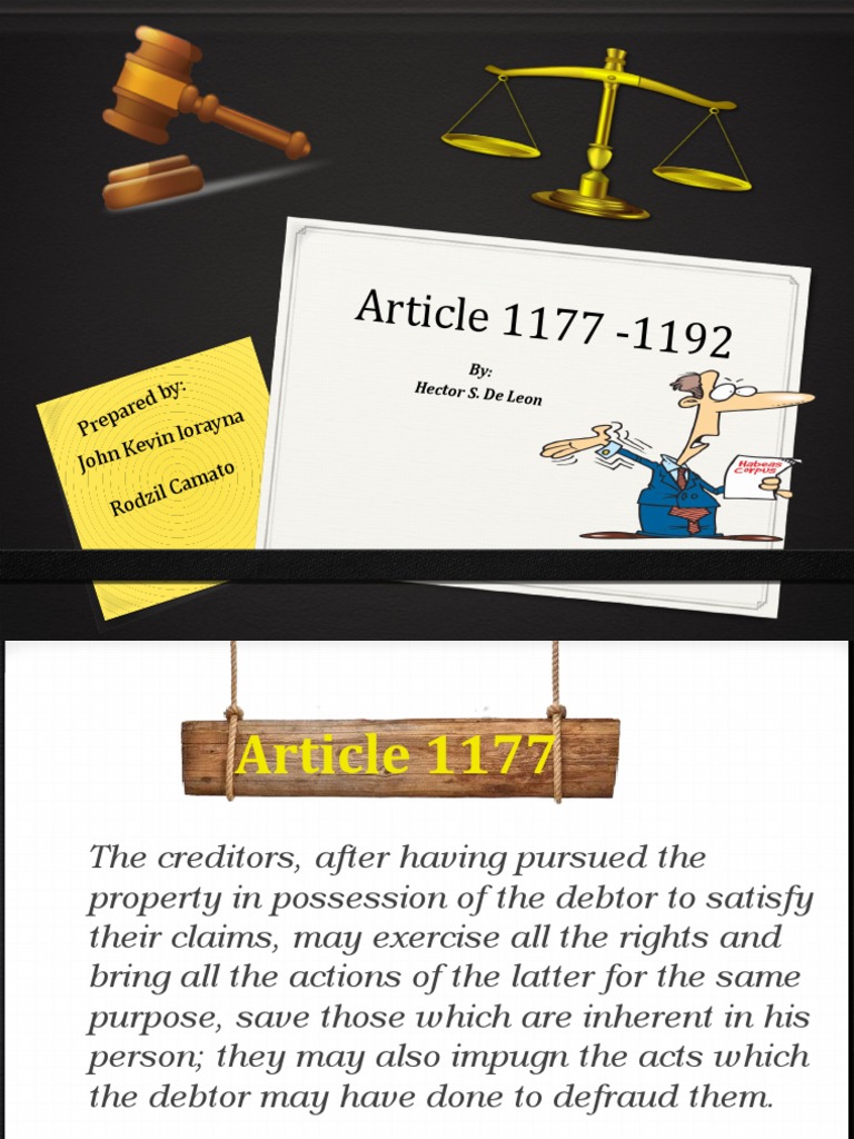 Article 1177 1192 | PDF | Legal Remedy | Debtor