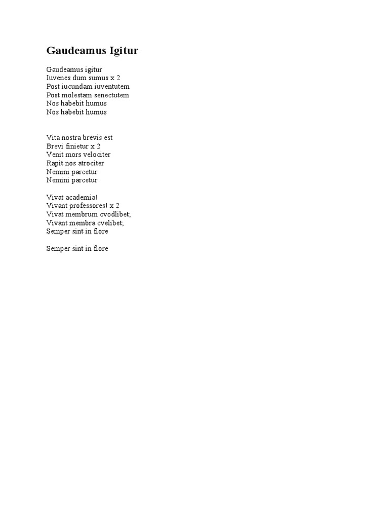 Gaudeamus Igitur | PDF