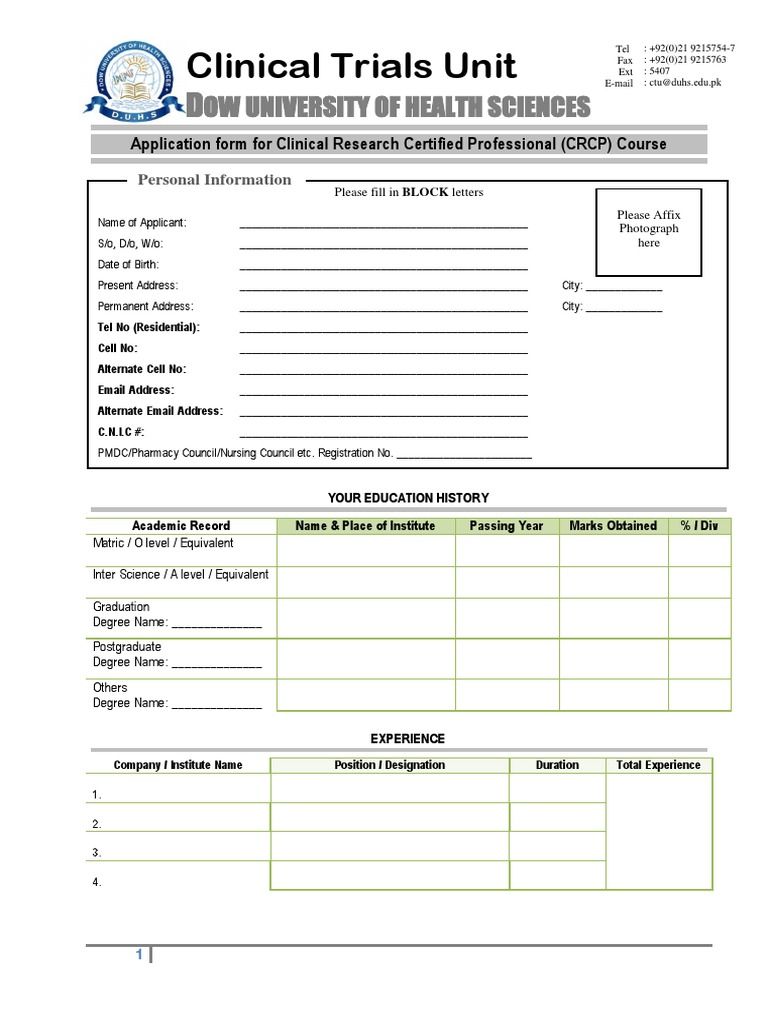 2.Crcp Application Form 20210114 | PDF | Academic Degree | Postgraduate ...