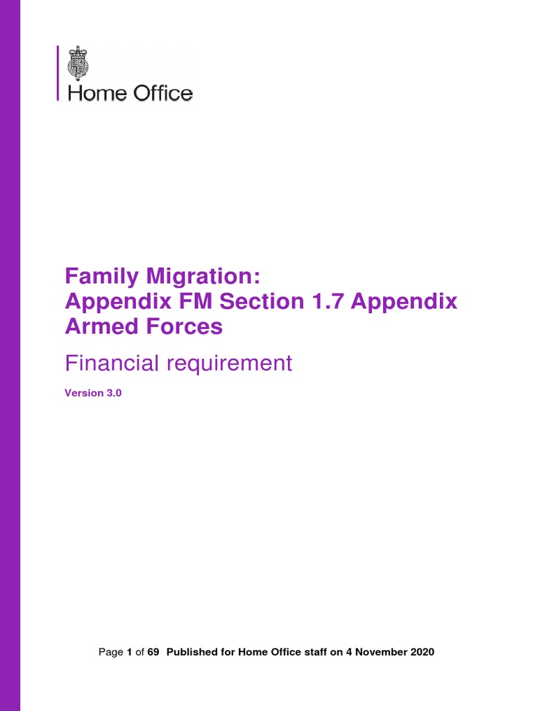 Appendix FM 1 7 Financial Requirement v4.0 Gov Uk | PDF | Salary ...