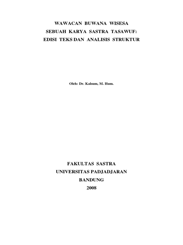Analisis Wawacan Buwana Wisesa | PDF