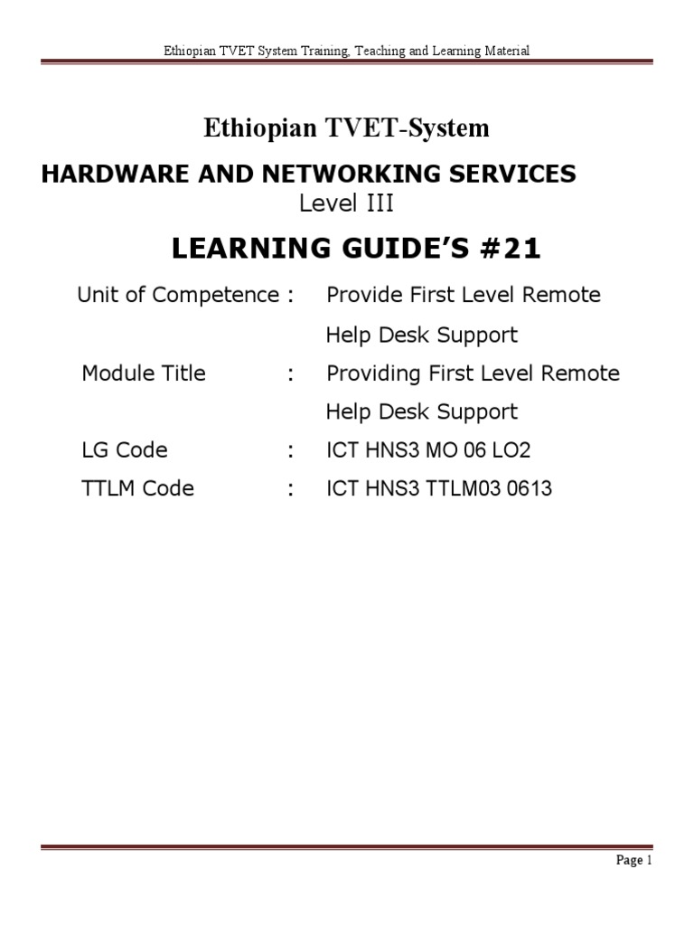 Providing Remote Help Desk Support: A Guide to Determining Client ...