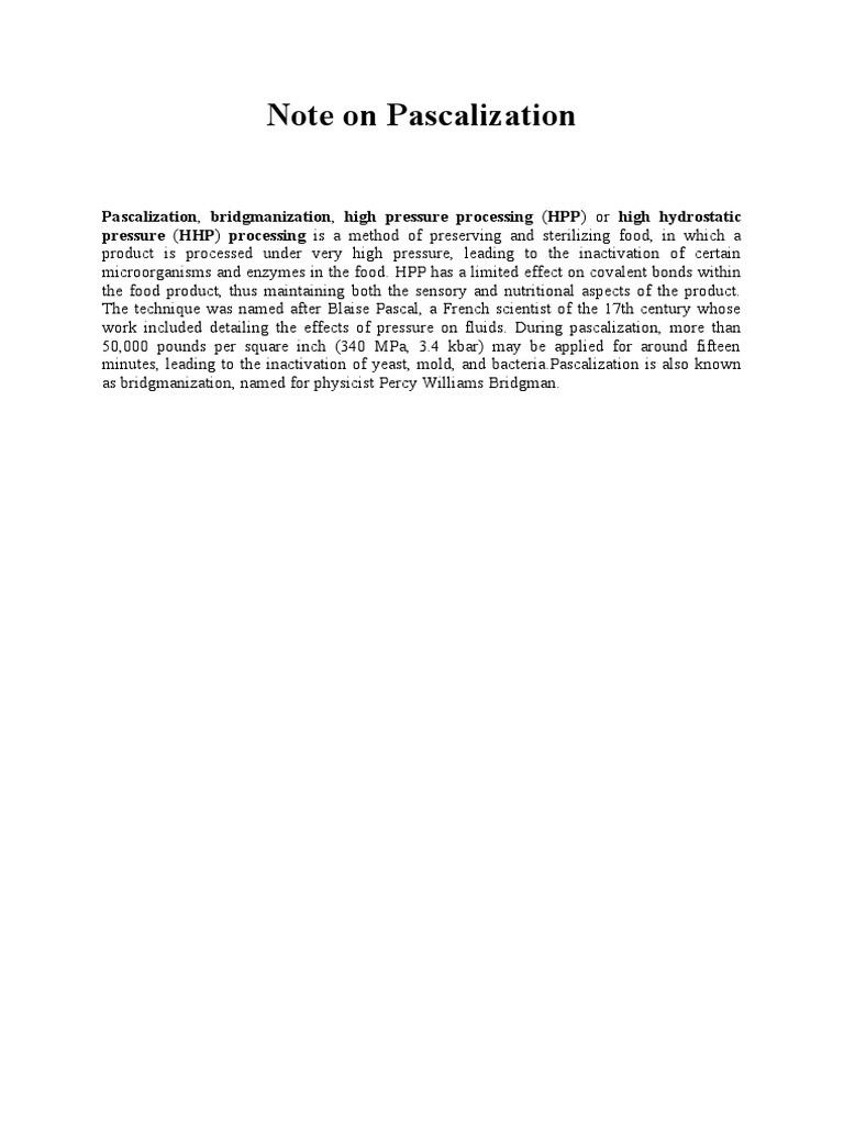 Note On Pascalization | PDF