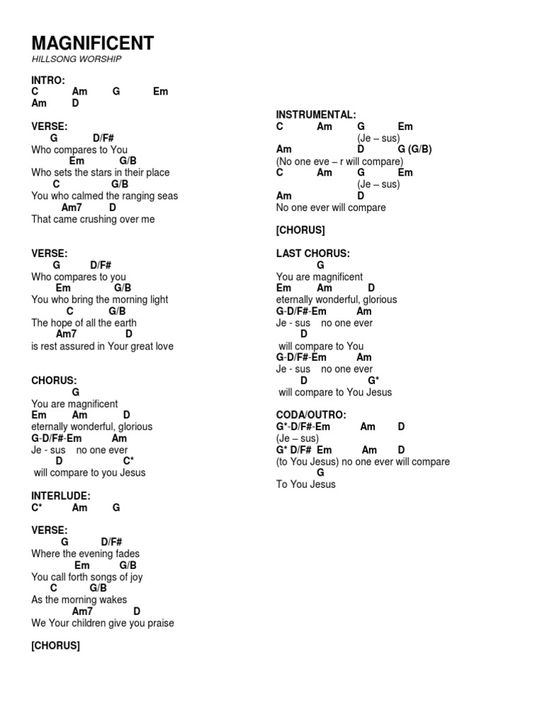 Magnificent - Hillsong | PDF