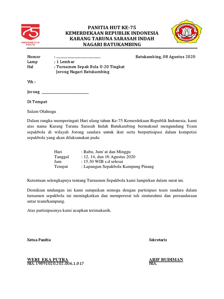 Undangan Turnamen | PDF