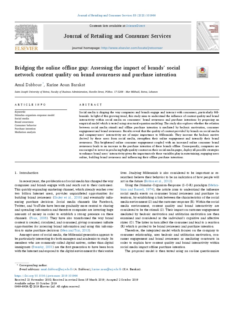 Journal of Retailing and Consumer Services: Amal Dabbous, Karine Aoun ...