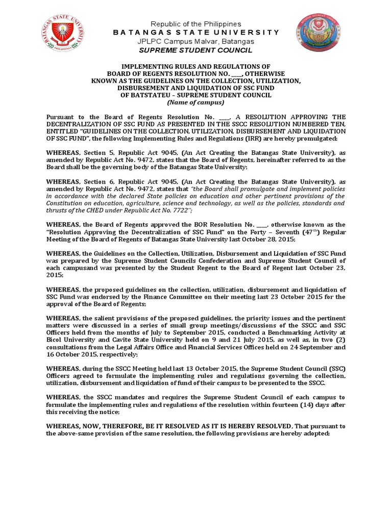 Format of Implementing Rules and Regulations | PDF | Fee | Audit