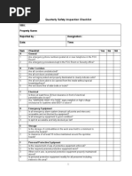 FR-01-EHS-041 Staffhouse Barracks Inspection Checklist | PDF | Toilet ...