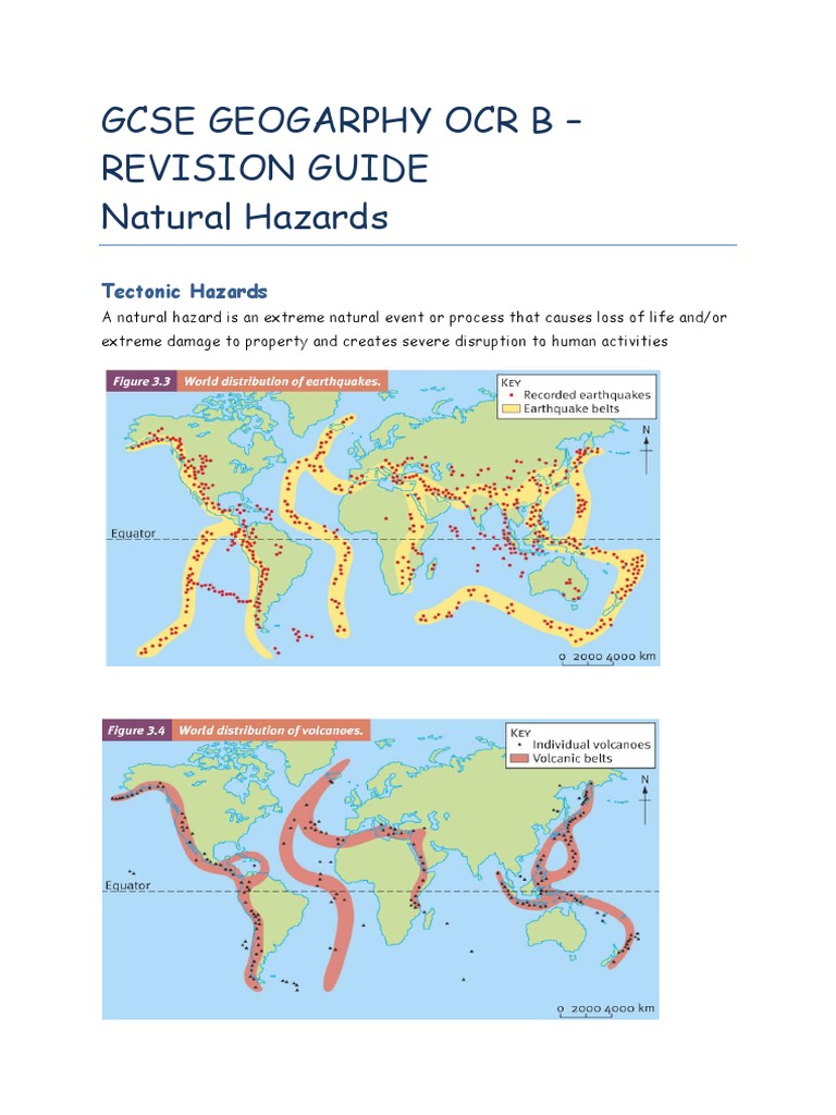 Gcse Geogarphy Ocr B - Revision Guide Natural Hazards | PDF | Plate ...