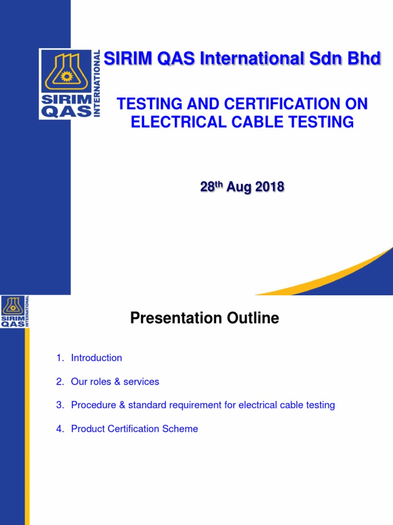 SIRIM Electrical Cable Testing Guide | PDF | Electrical Wiring ...