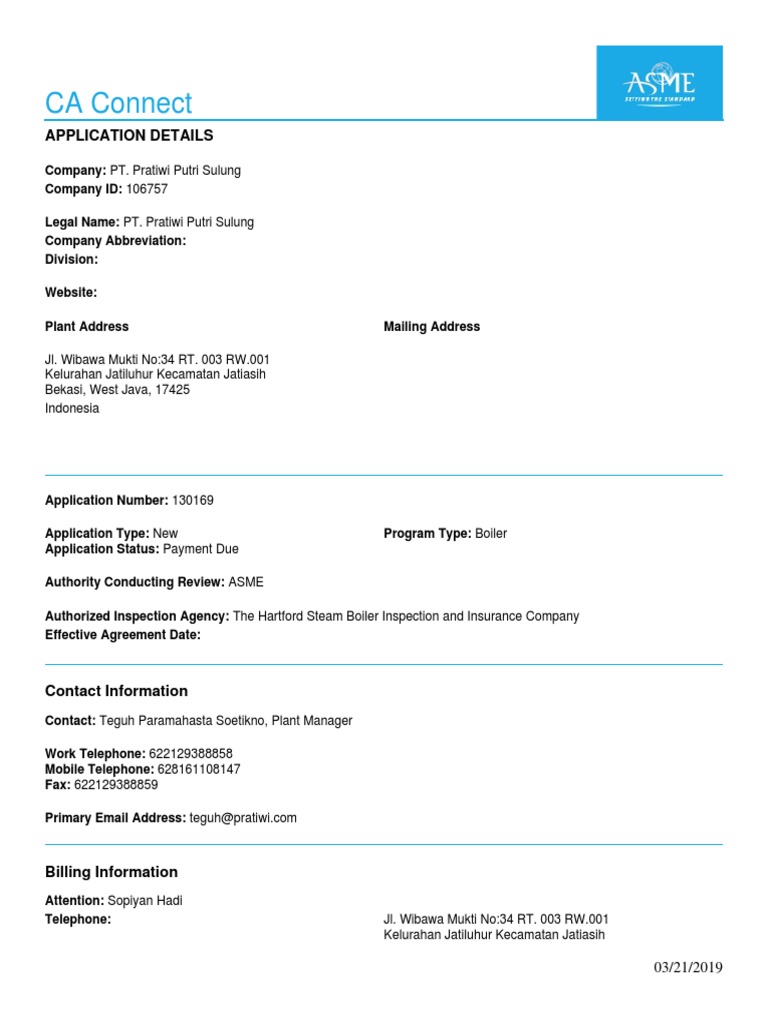 Boiler Certification Details | PDF