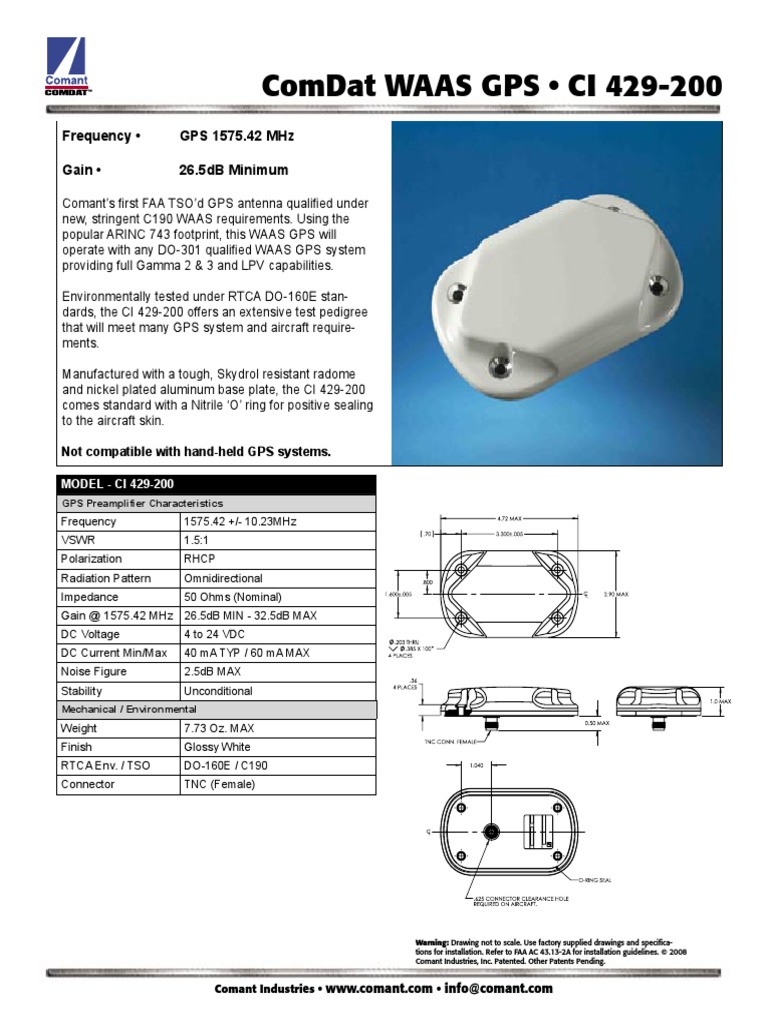 Cobham CI 429-200 ComDat - Datasheet | PDF