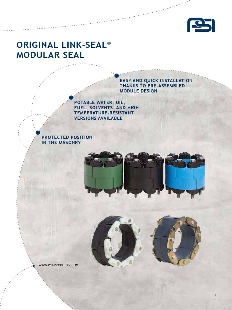 PSI - Piese de Etansare Link-Seal - EN | PDF | Pipe (Fluid Conveyance ...