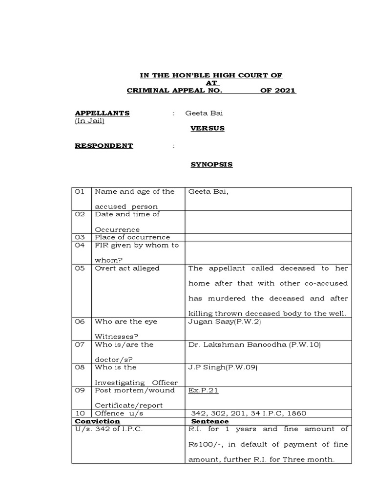 CRA - Geeta Bai (2021) | PDF | Judgment (Law) | Appeal