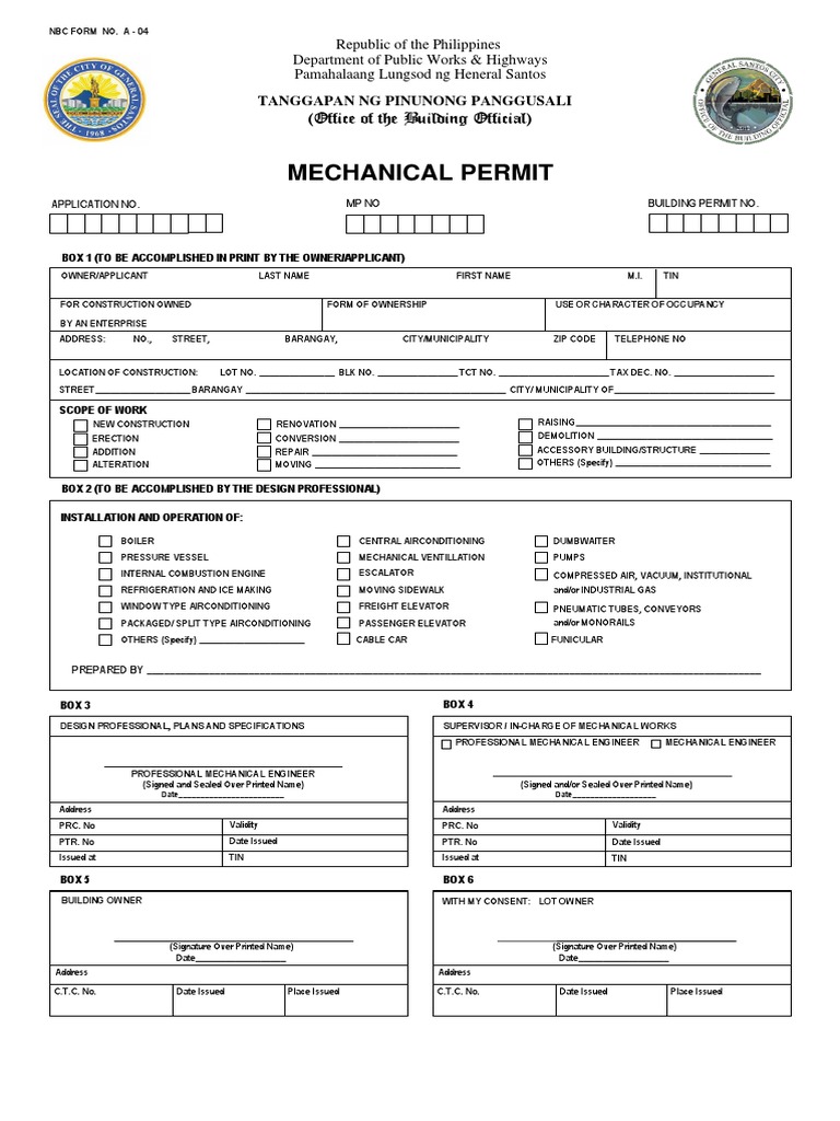 Mechanical Permit (Front) | Download Free PDF | Elevator | Mechanical ...