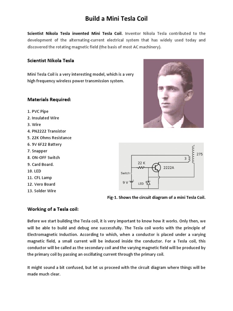 Mini Tesla Coil Schematic