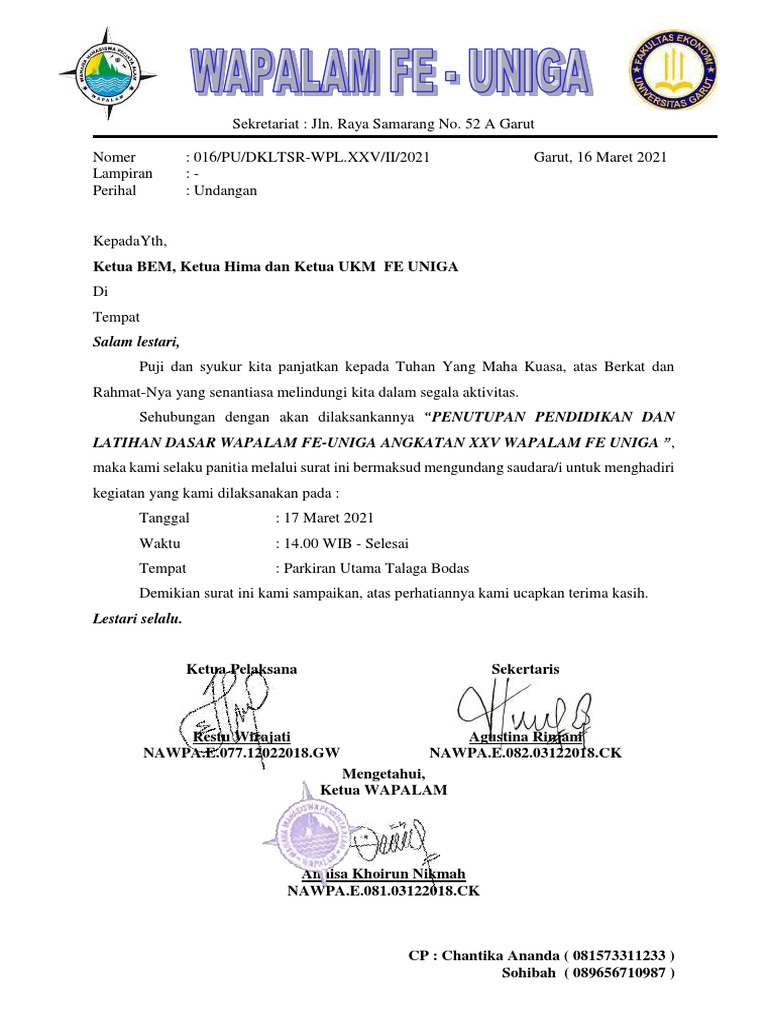 Undangan Ketua BEM, Ketua Hima Dan Ketua UKM | PDF