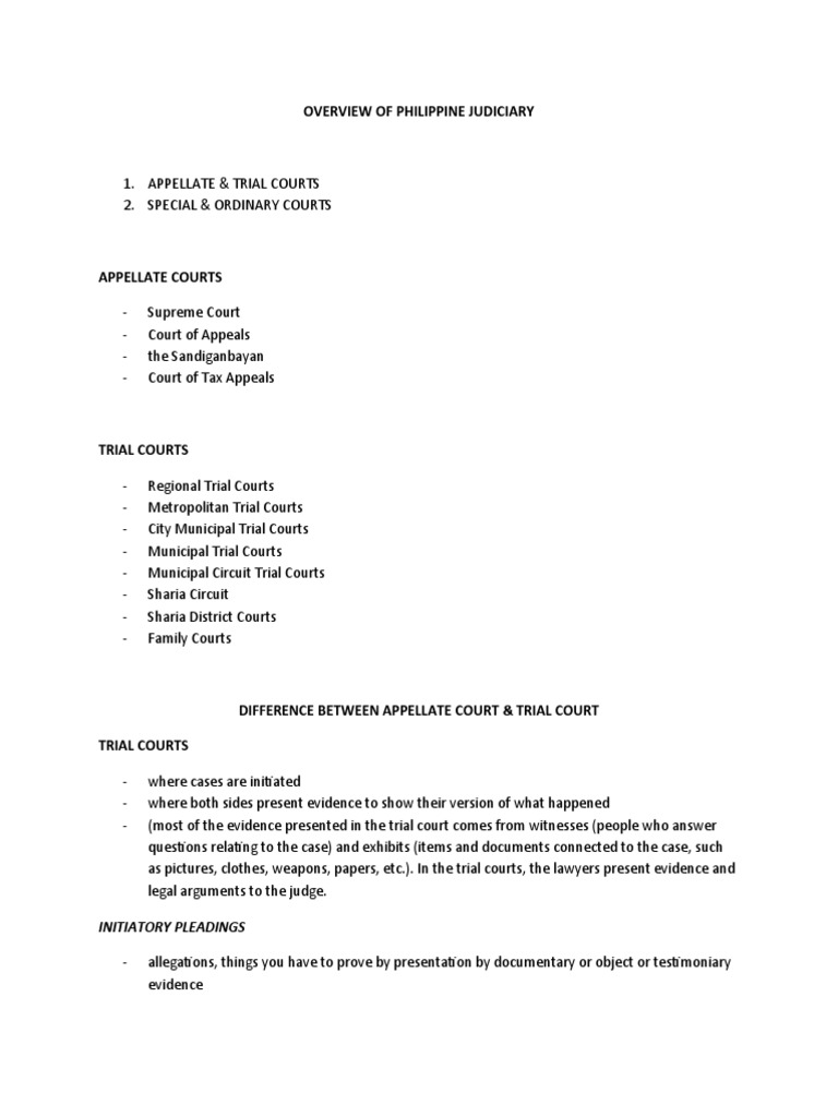 Philippine Court System Overview | PDF | Judiciaries | Constitutional Law