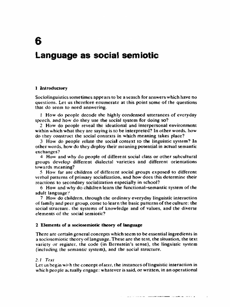 Language As Social Semiotic: 1 Introductory | PDF | Semantics ...