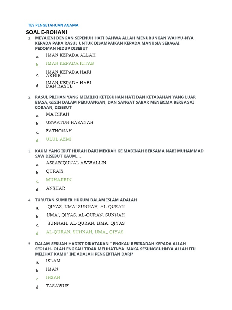 Soal e Rohani Muslim | PDF