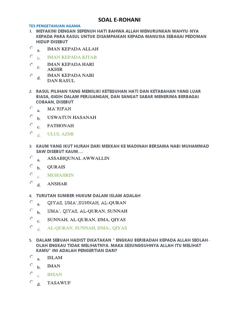Soal e Rohani Muslim | PDF