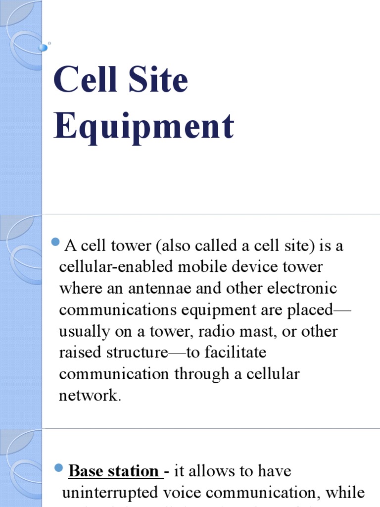 4 Cell-Site-Equipment | PDF | Cellular Network | Base Station