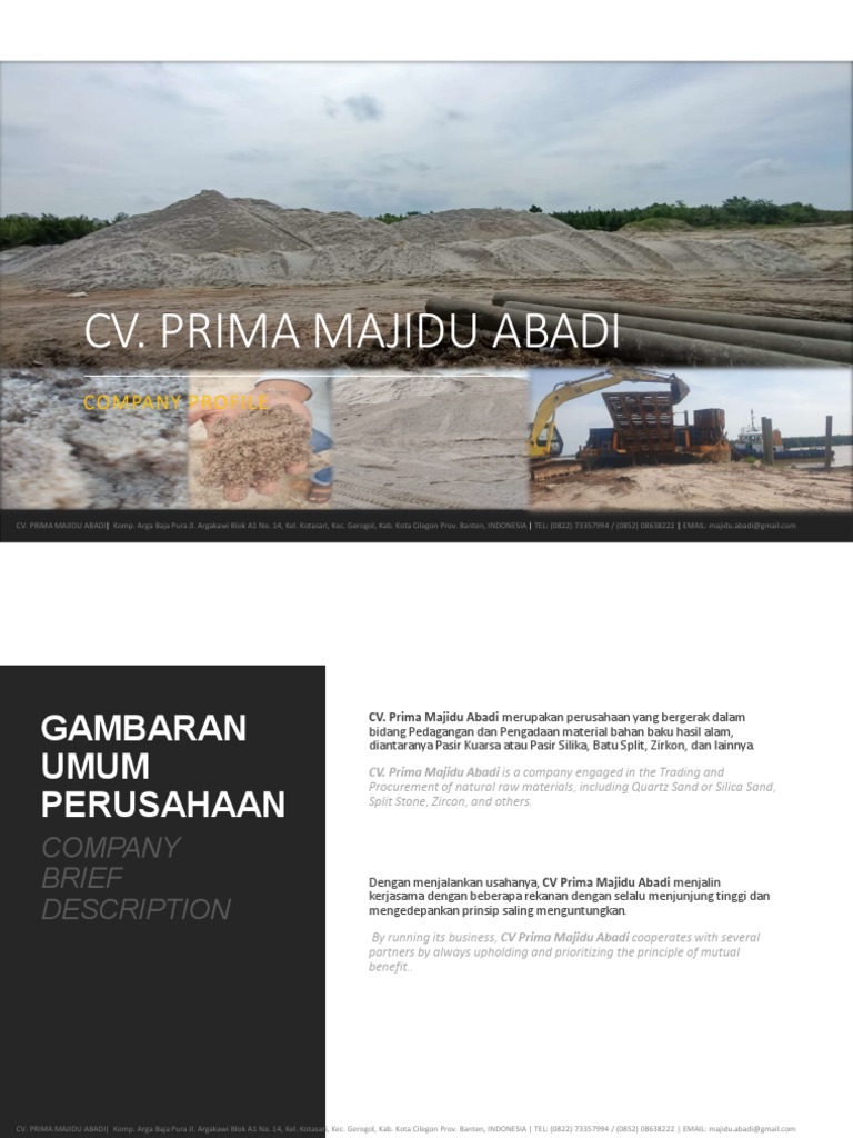 Profil CV. Prima Majidu Abadi | PDF