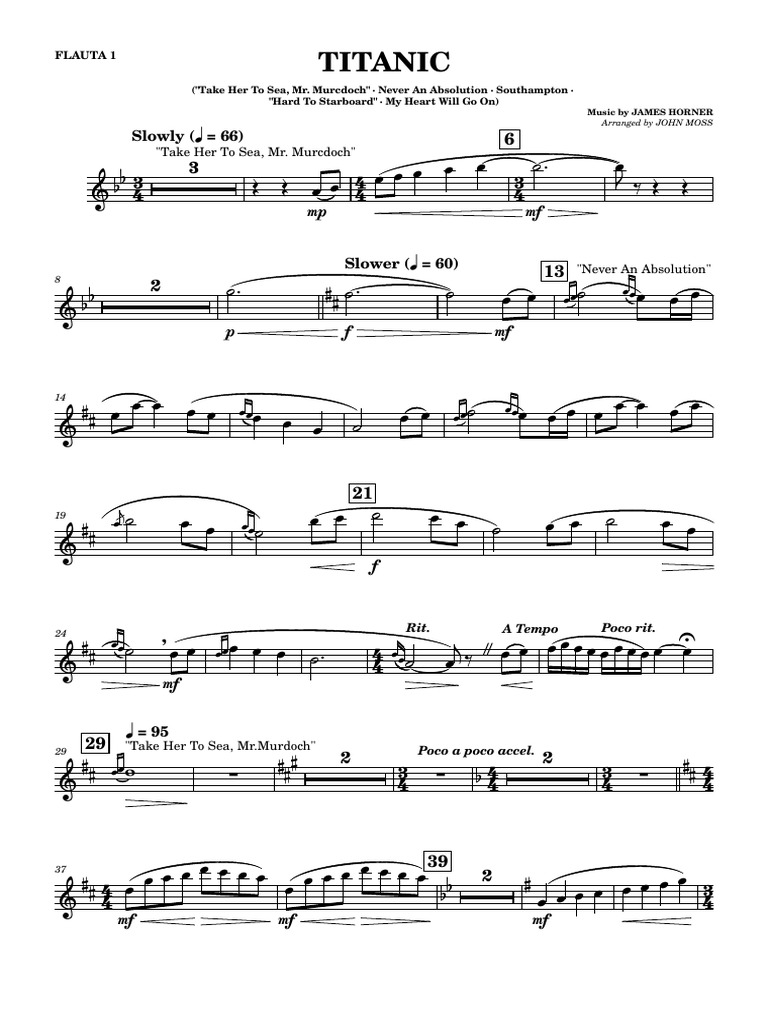 Titanic - (Flute) Arr. John Moss | PDF