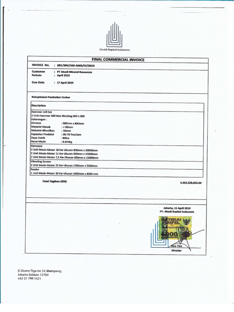 001 Inv Aki Amr Iv 2019 | PDF
