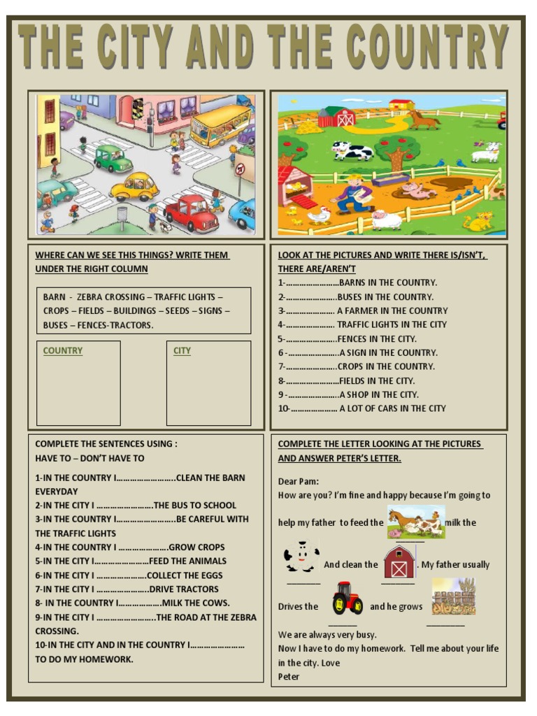 City vs Country: Activities and Observations | PDF | Sports ...