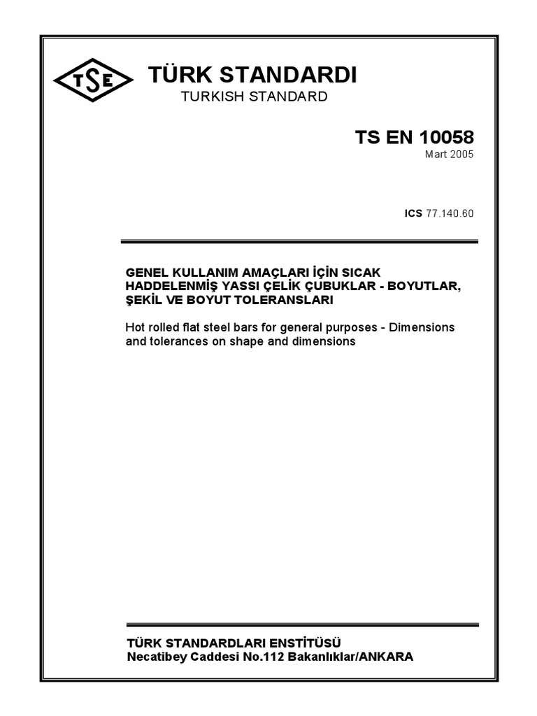 TS en 10058 | PDF