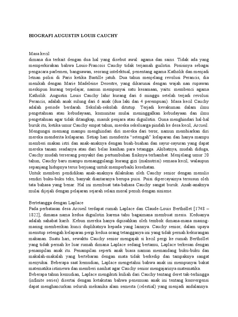 Biografi Augustin Louis Cauchy | PDF