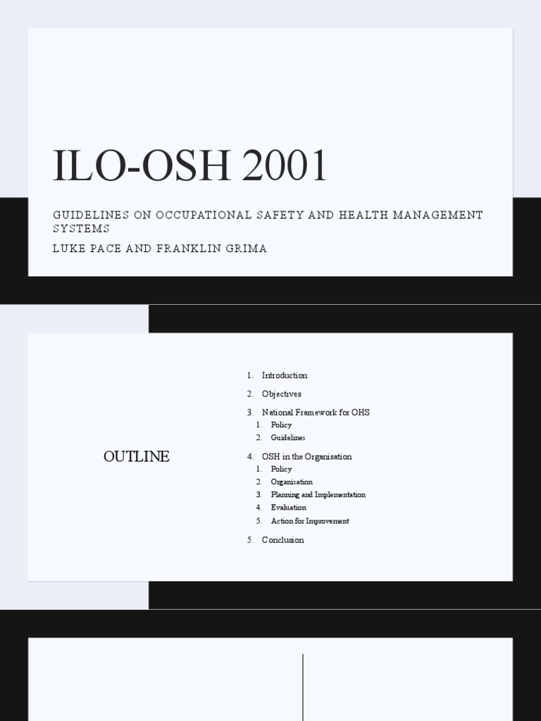ILO-OSH 2001: Guidelines On Occupational Safety and Health Management ...
