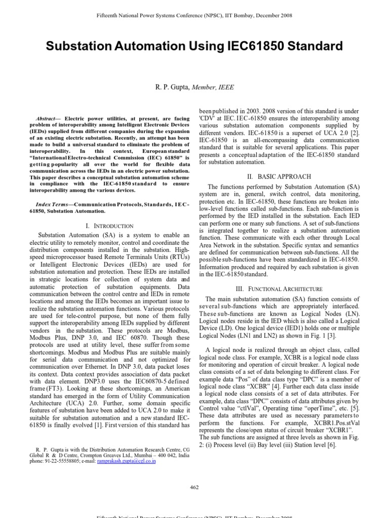 Substation Automation Using IEC 61850 Standard | PDF | Network Switch | Computer Network