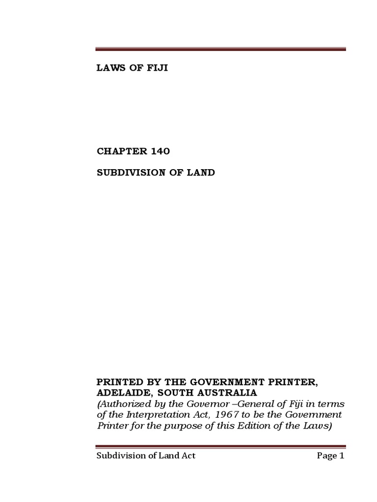 Subdivision of Lands Act Booklet 17 11 15 | PDF | Lease | Magistrate