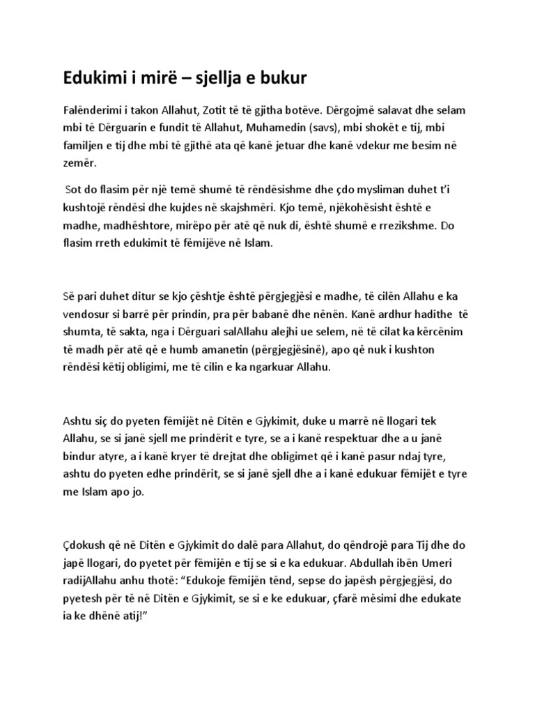 Edukimi I Mirë | PDF