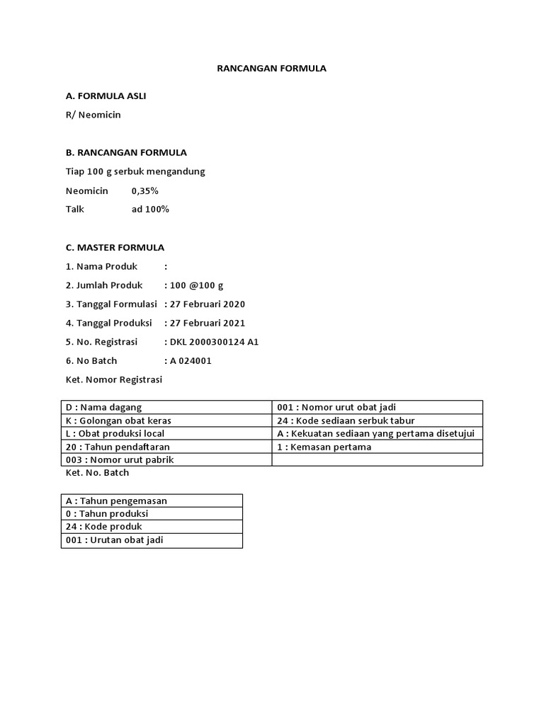 Rancangan Formula Salep Neomicin | PDF | Sains & Matematika