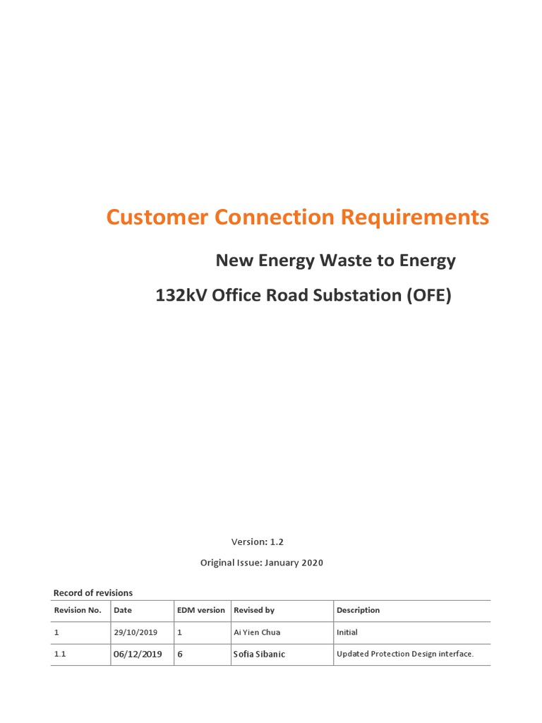 Customer Connection Requirement Document For New Energy V1 | PDF ...