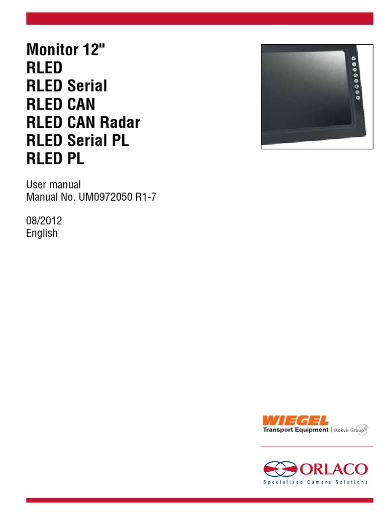 Monitor 12" Rled RLED Serial Rled Can Rled Can Radar RLED Serial PL ...
