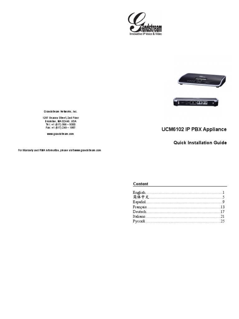 Ucm6102 Quick Installation Guide | PDF | Session Initiation Protocol ...