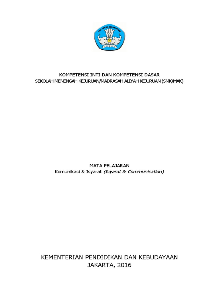 Ki Kd Komunikasi And Isyarat Versi 020216 Pdf