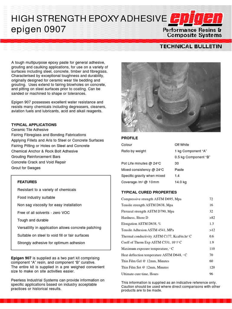 Epigen 0907: High Strength Epoxy Adhesive | PDF | Adhesive | Epoxy